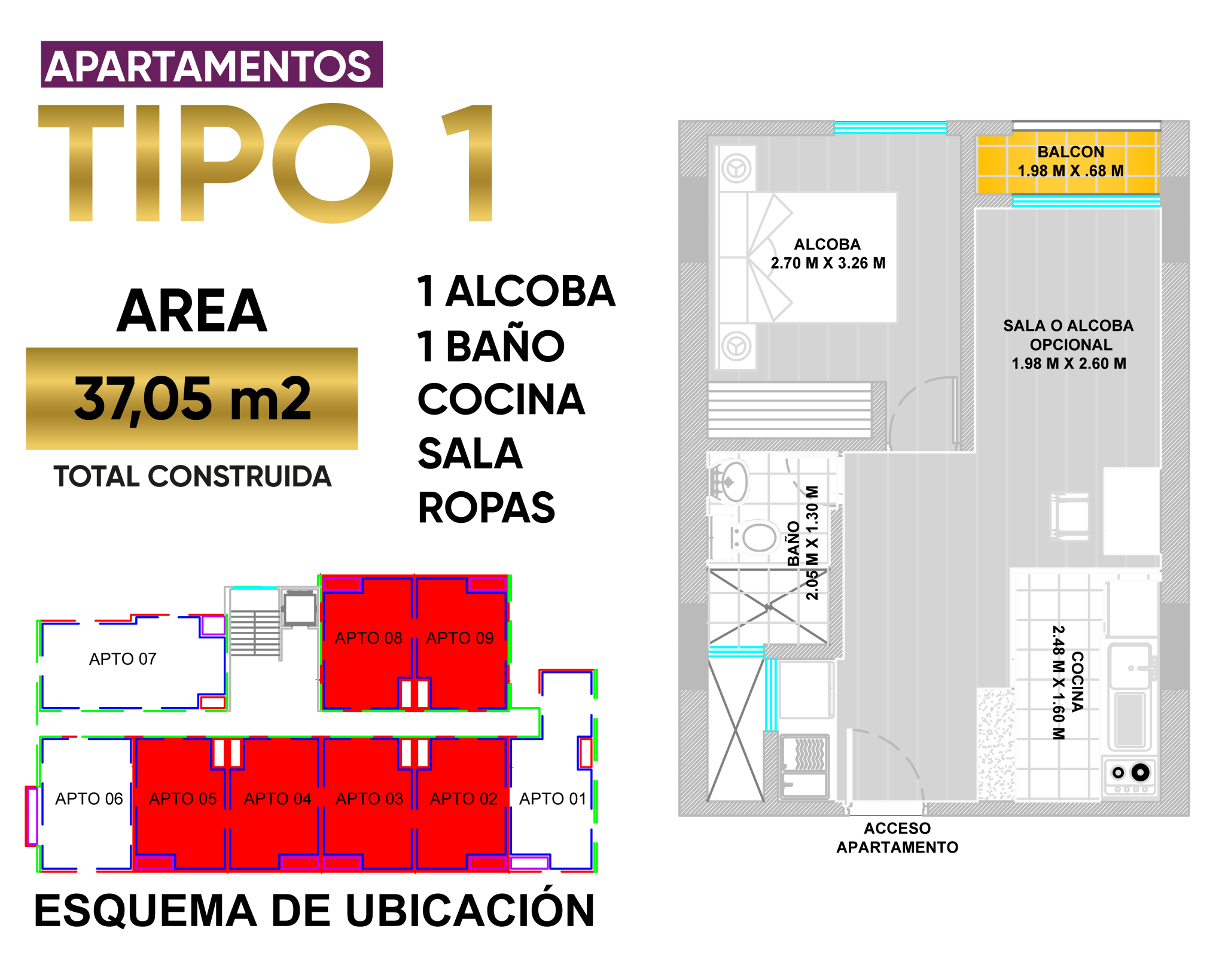 Tipos de apartamentos - Bella Vita Place